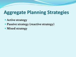 A presentation on aggregate planning | PPT