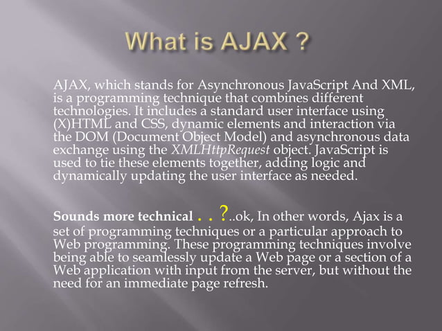 My Presentation On Ajax | PPT