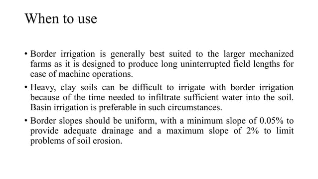 A presentation on border irrigation system by Mostafijur Rahman | PPTX ...