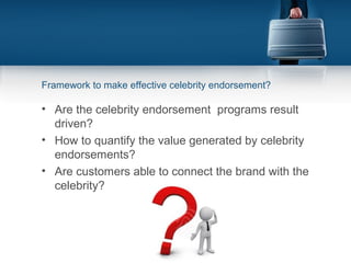 A presentation on celebrity branding | PPT
