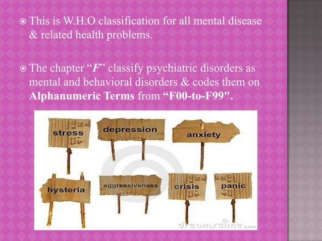 A presentation on classification of mental disorders | PPTX