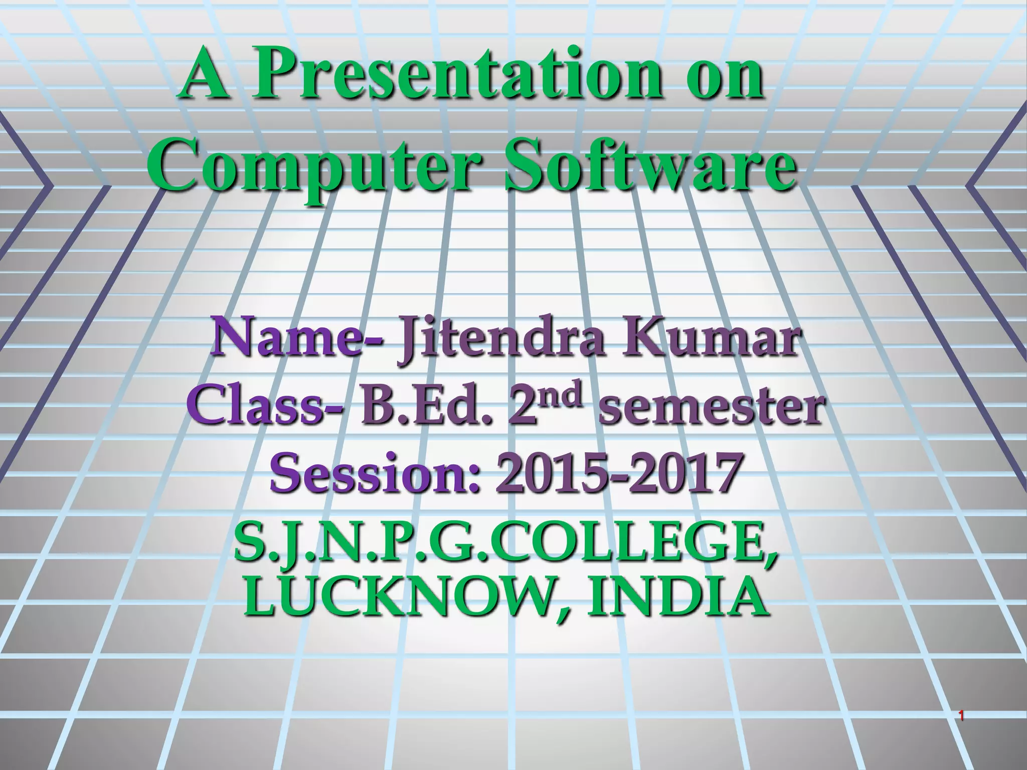 A presentation on computer software | PPT