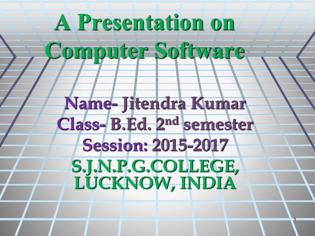 A presentation on computer software | PPT