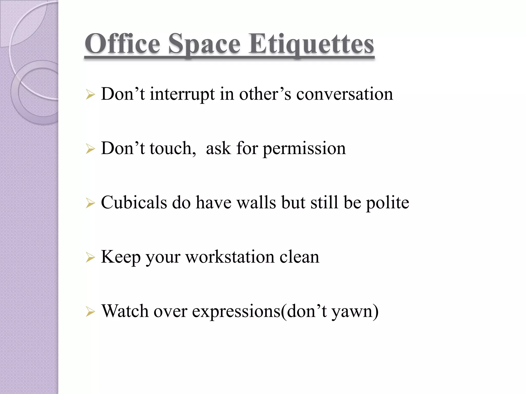 A presentation on corporate etiquettes | PPTX