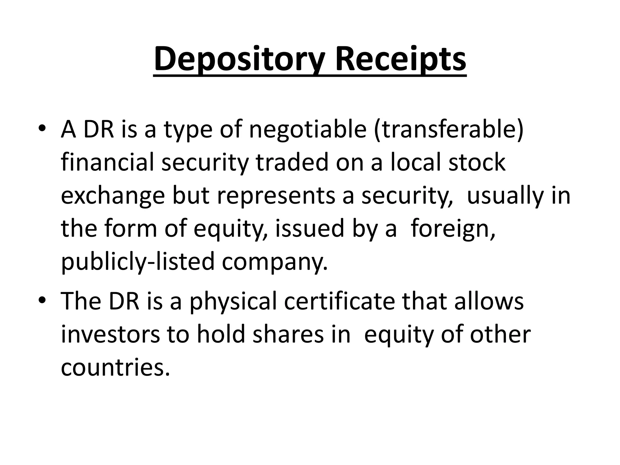 depository receipts | PPTX