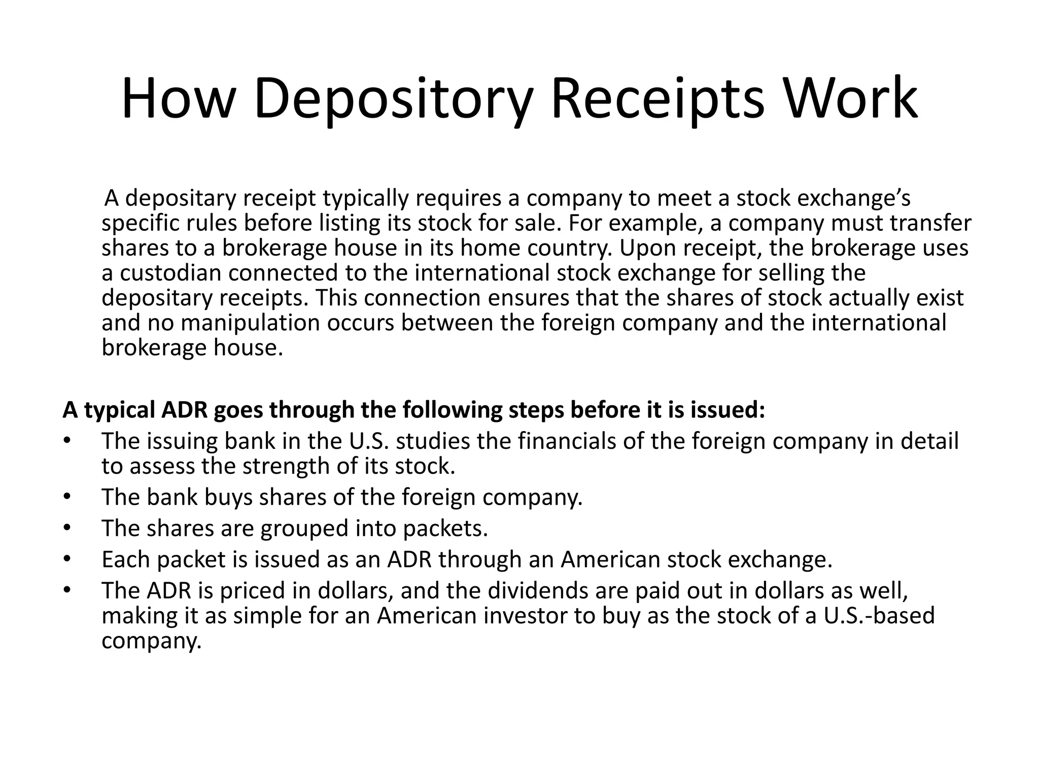 depository receipts | PPTX