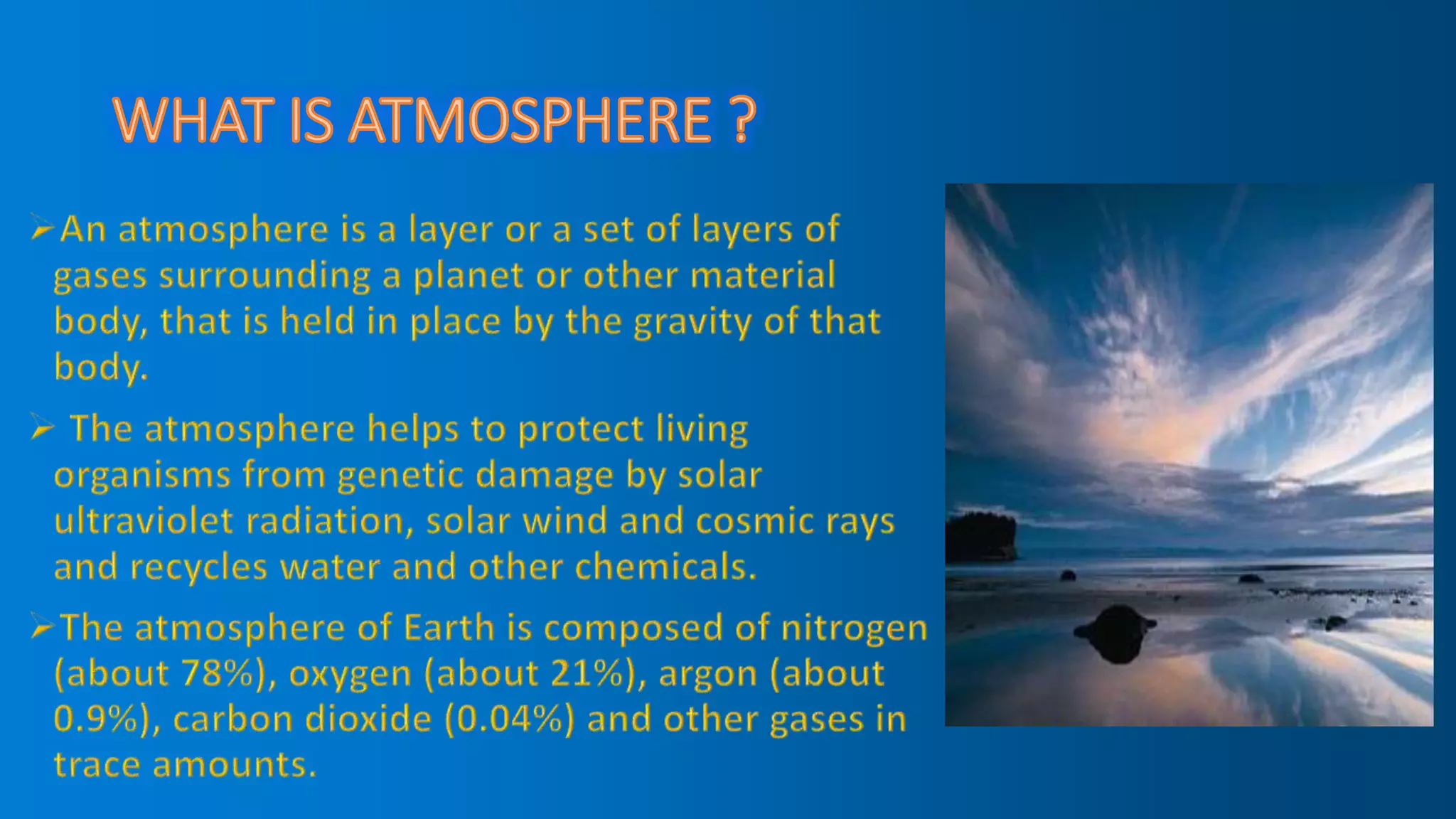 Presentation on atmosphhere and its various layers. | PPTX