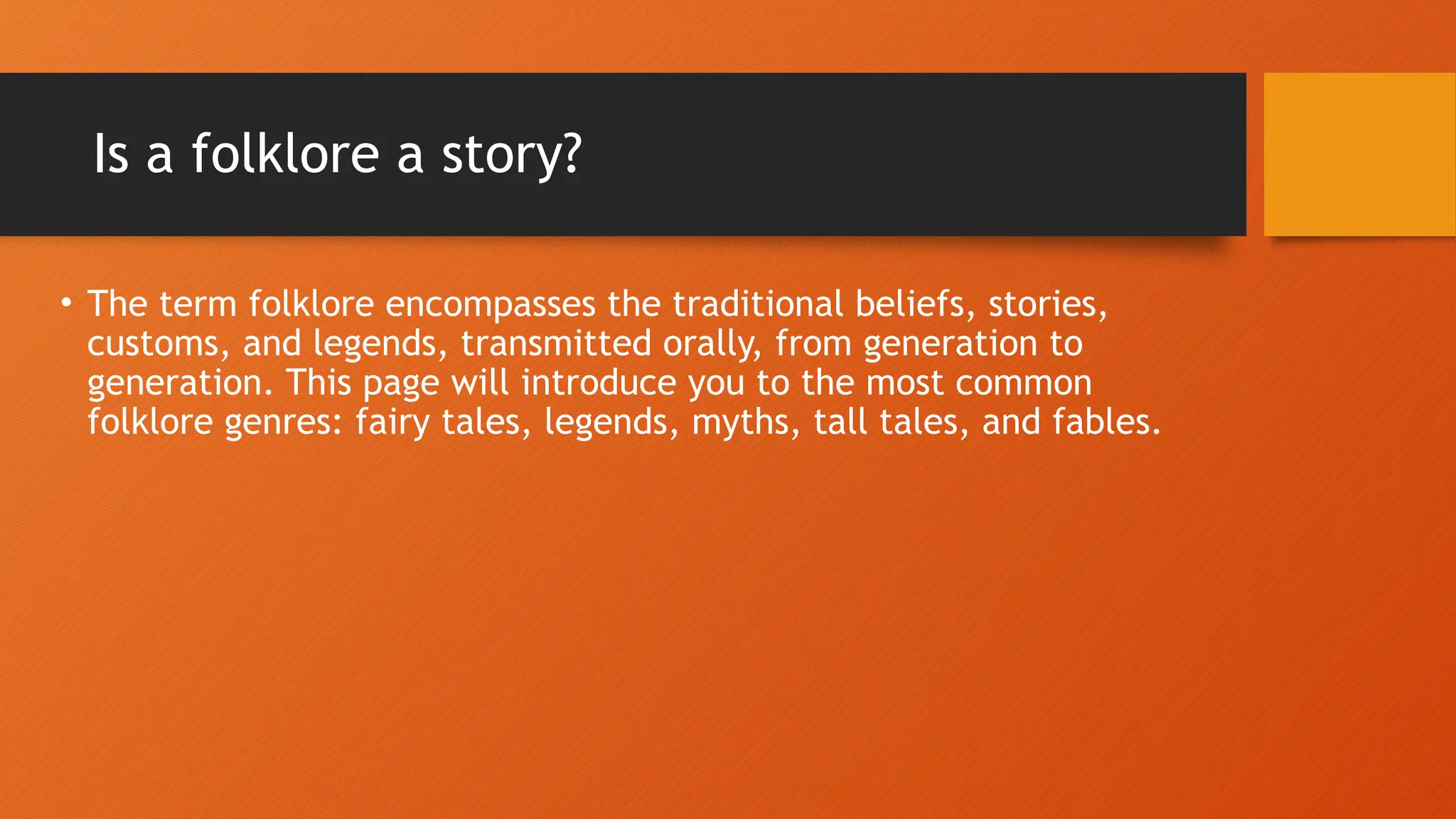 A presentation on Folklore - Defination.pptx