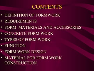 A presentation on Formwork | PPT