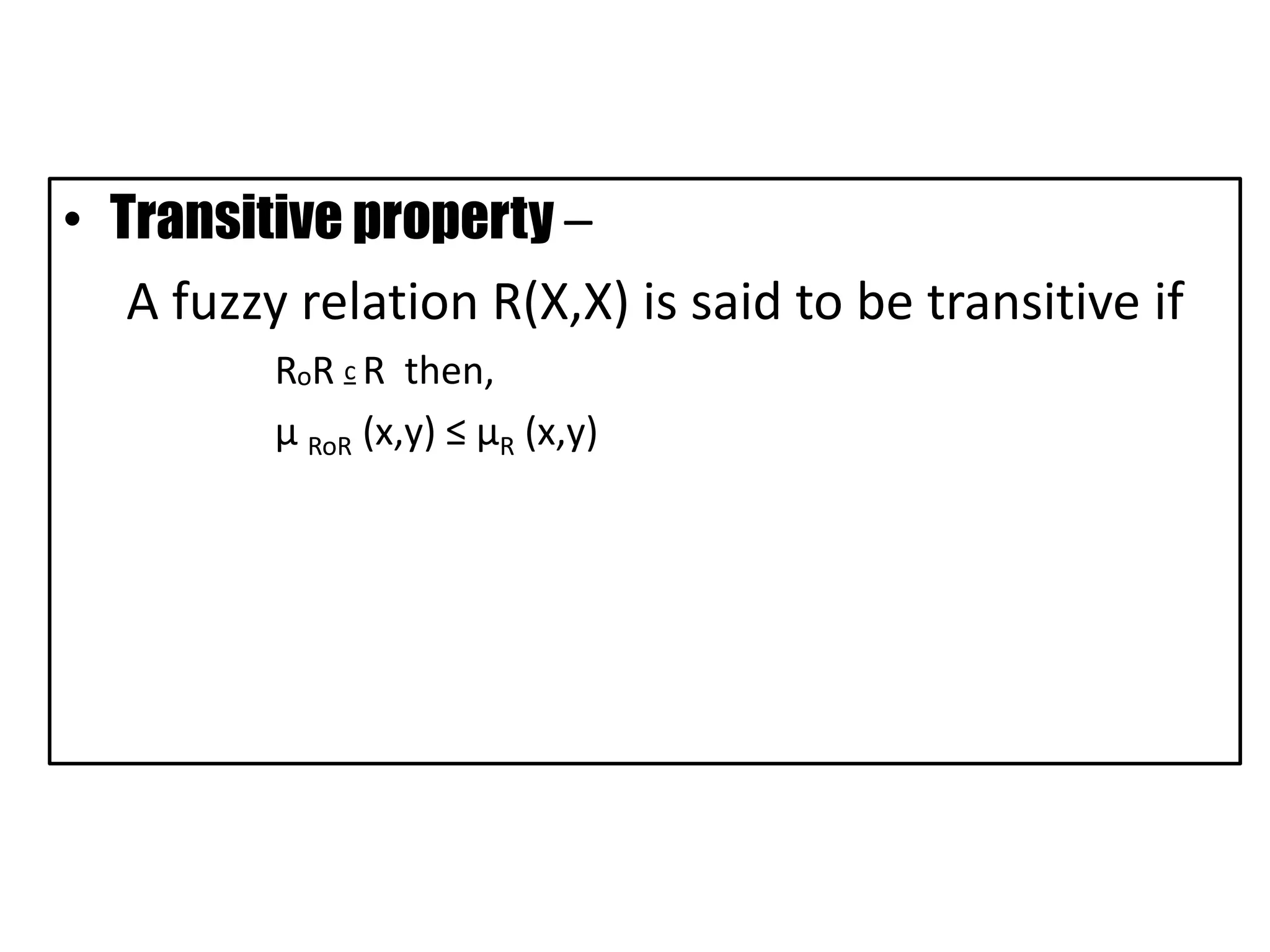 A presentation on fuzzy equivalence relations | PPTX