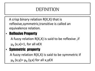 A presentation on fuzzy equivalence relations | PPTX