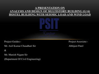 A presentation on g+6 building by Staad pro and Autocad | PPTX