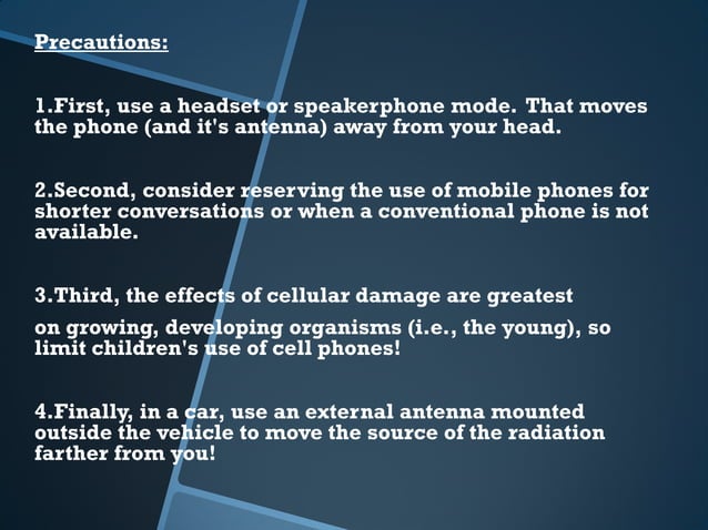 A presentation on hazards of cell phones | PDF