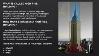 A presentation on high rise | PDF | Civil Engineering Industry | Industries