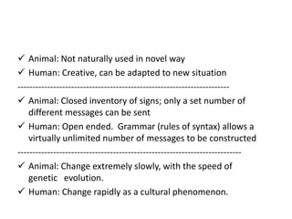 A presentation on human language vs animal communication | PPTX
