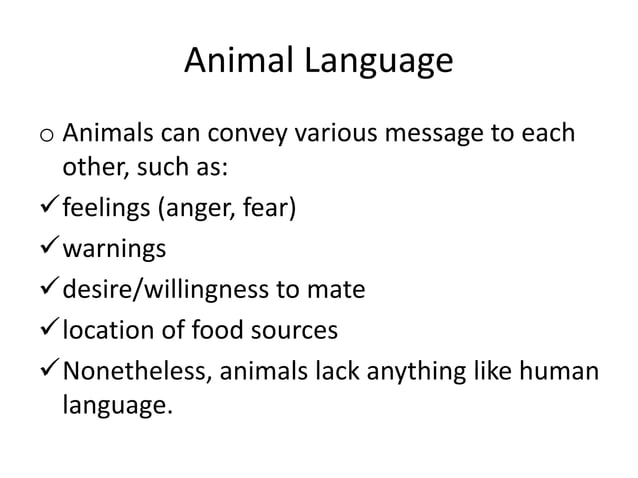 A presentation on human language vs animal communication | PPTX