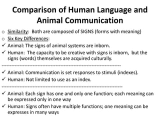 A presentation on human language vs animal communication | PPTX