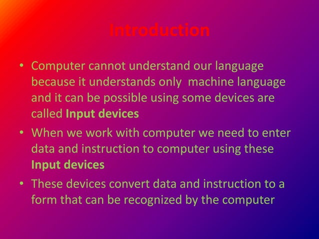 A presentation on input devices | PPT