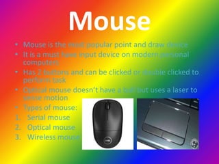 A presentation on input devices | PPTX