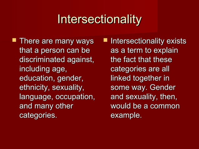 A Presentation on Intersectionality | PPT | Debated Sensitive Social Issues | Sensitive Topics
