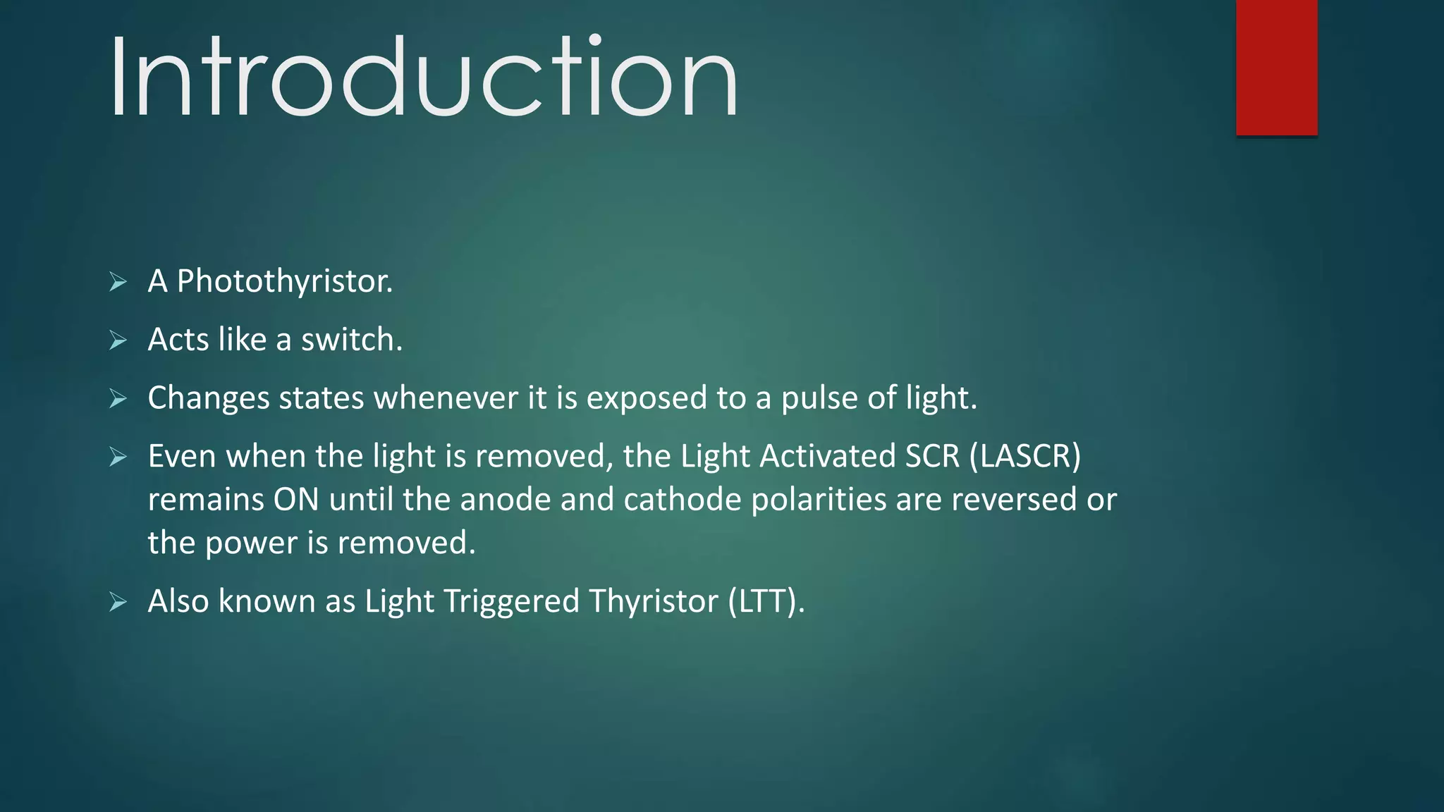 A presentation on light activated-scr | PPTX