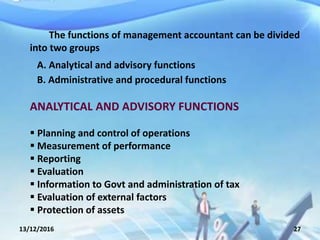 A presentation on management accounting | PPTX