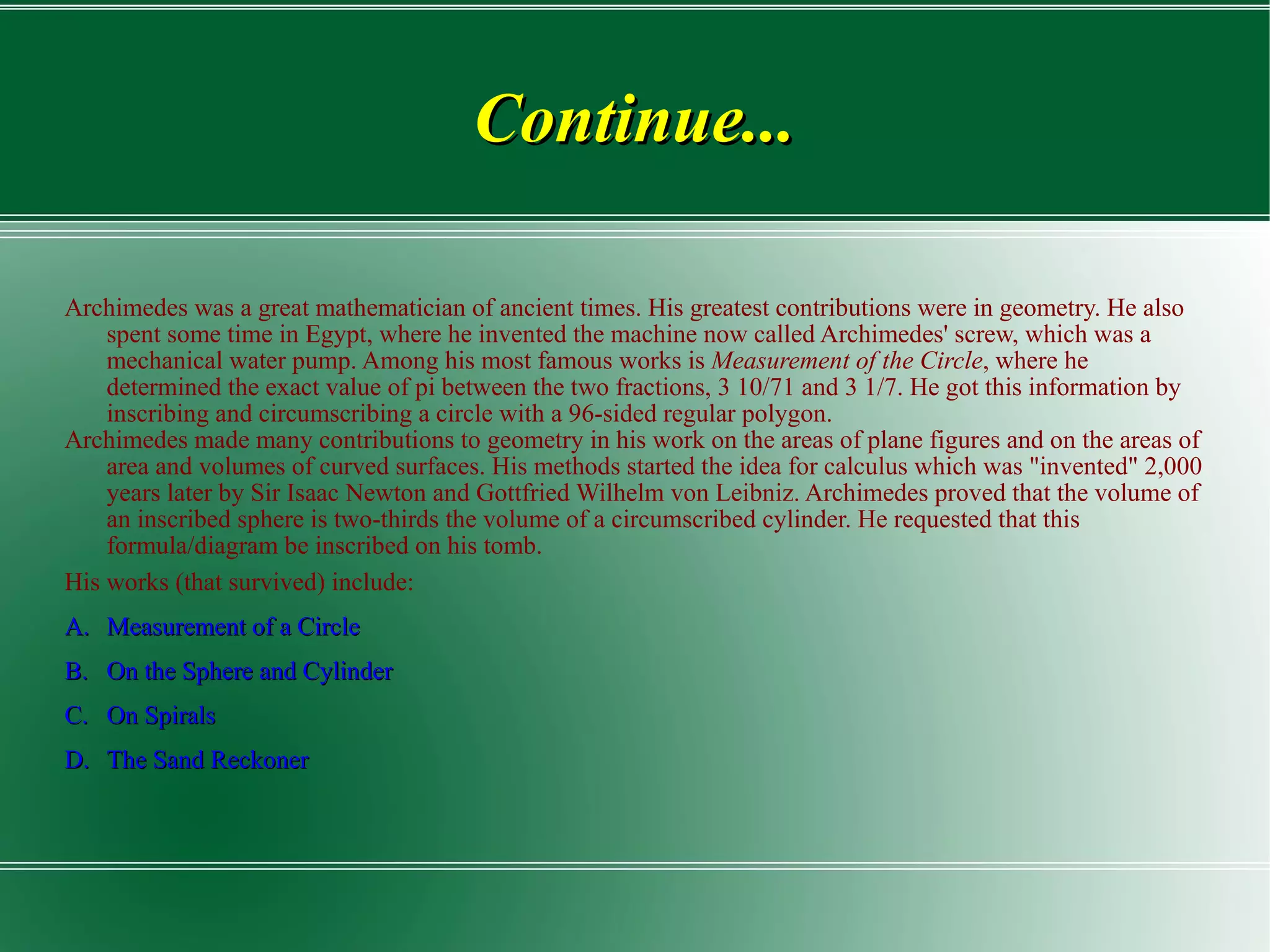 A presentation on mathematicians | PPT