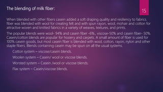 A presentation on milk or casein fiber. | PPTX