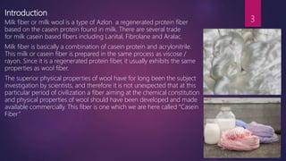 A presentation on milk or casein fiber. | PPT