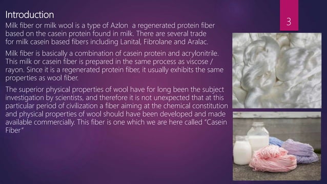 A presentation on milk or casein fiber. | PPT