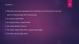 A presentation on milk or casein fiber. | PPTX