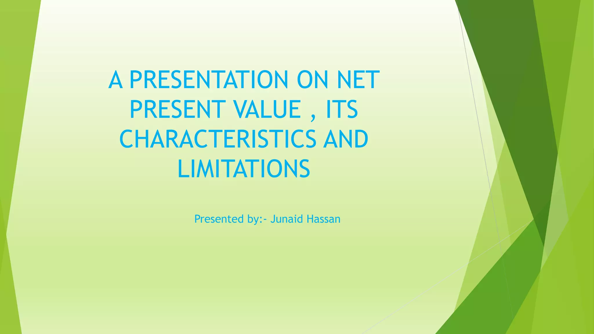 A presentation on net present value | PPTX