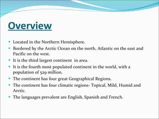 A presentation on north america | PPT