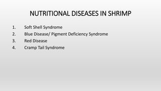 A presentation on nutritional pathology of fish & shriamp; | PPTX