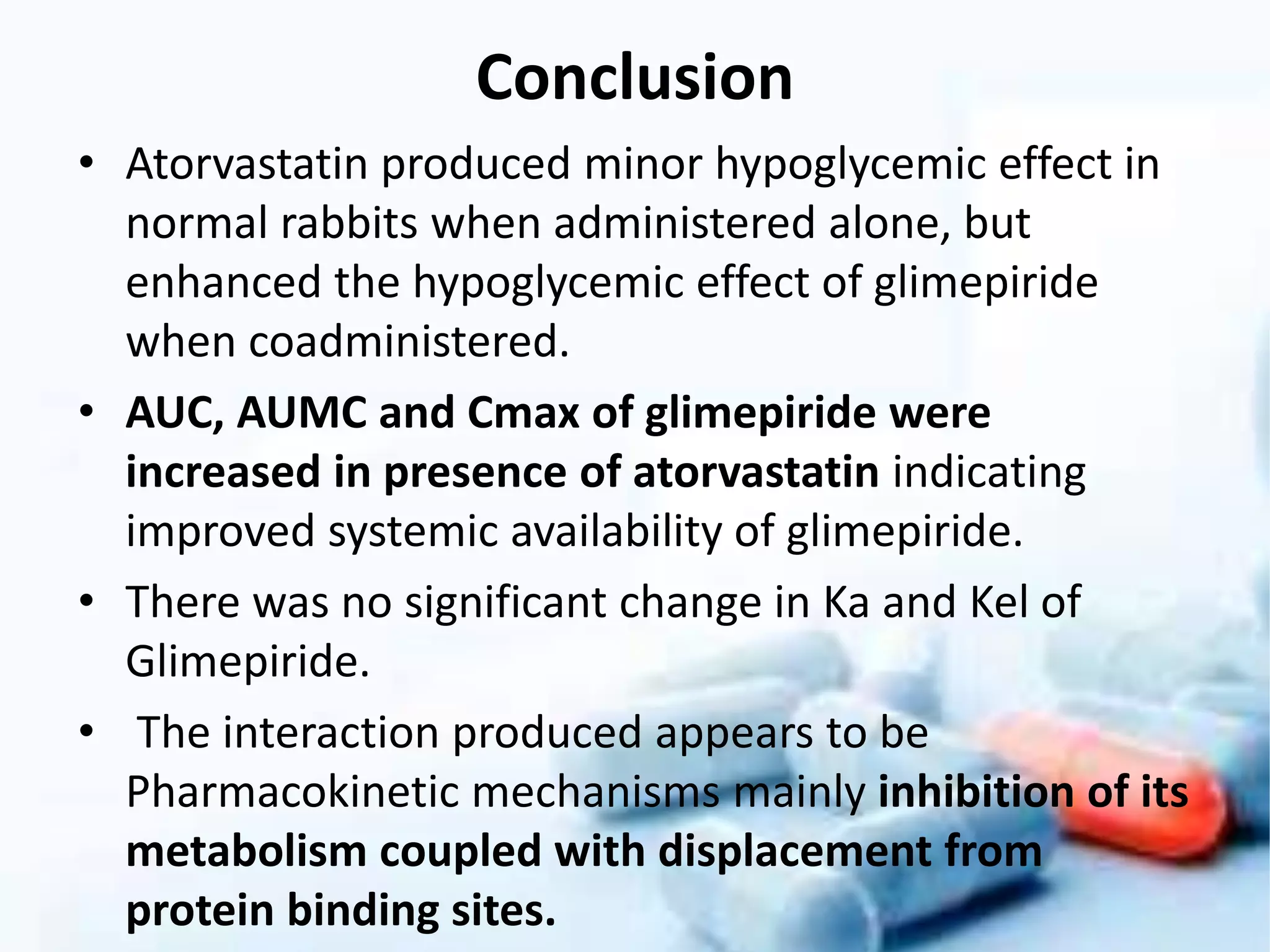 pharmacokinetic and pharmacodynamic interactions between Atorvastatin ...