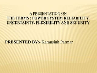 A presentation on power system reliability | PPTX