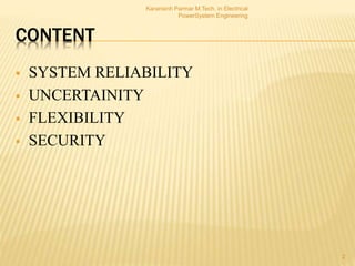 A presentation on power system reliability | PPTX