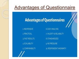 A Presentation on Questionnaire - Arifa Rahman | PPT