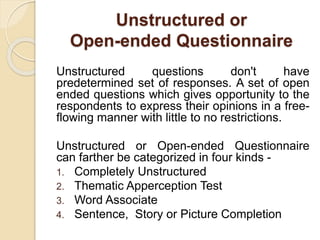A Presentation on Questionnaire - Arifa Rahman | PPT