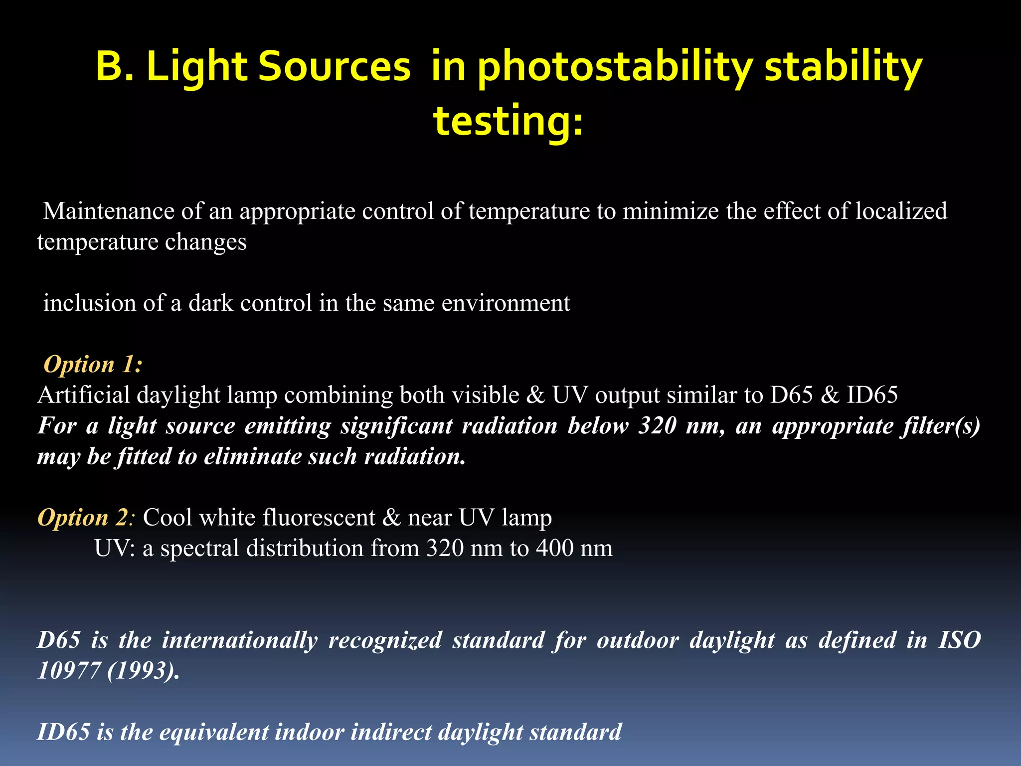 A presentation on regulatory guidelines for photostability testing | PPTX