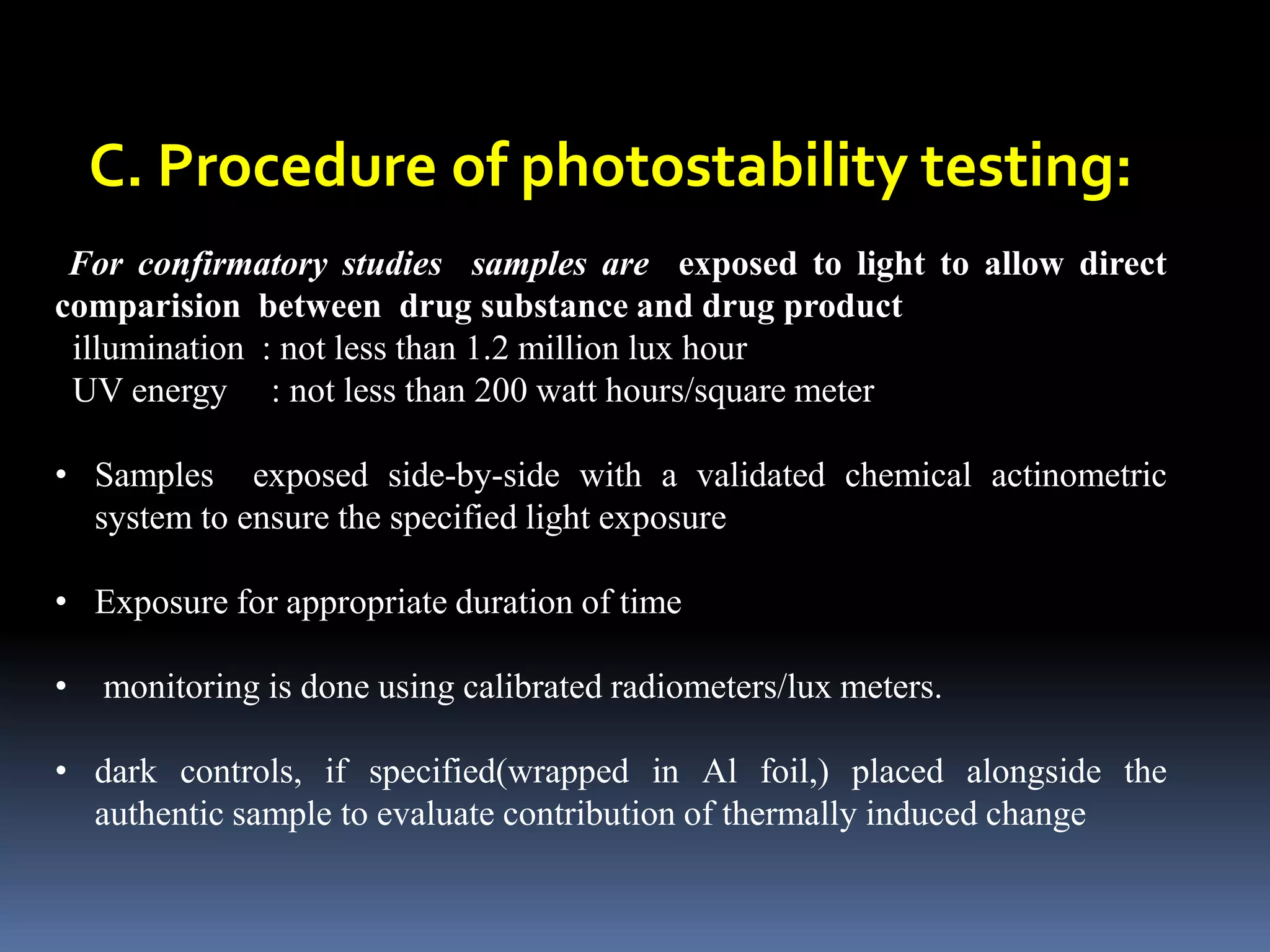 A presentation on regulatory guidelines for photostability testing | PPTX