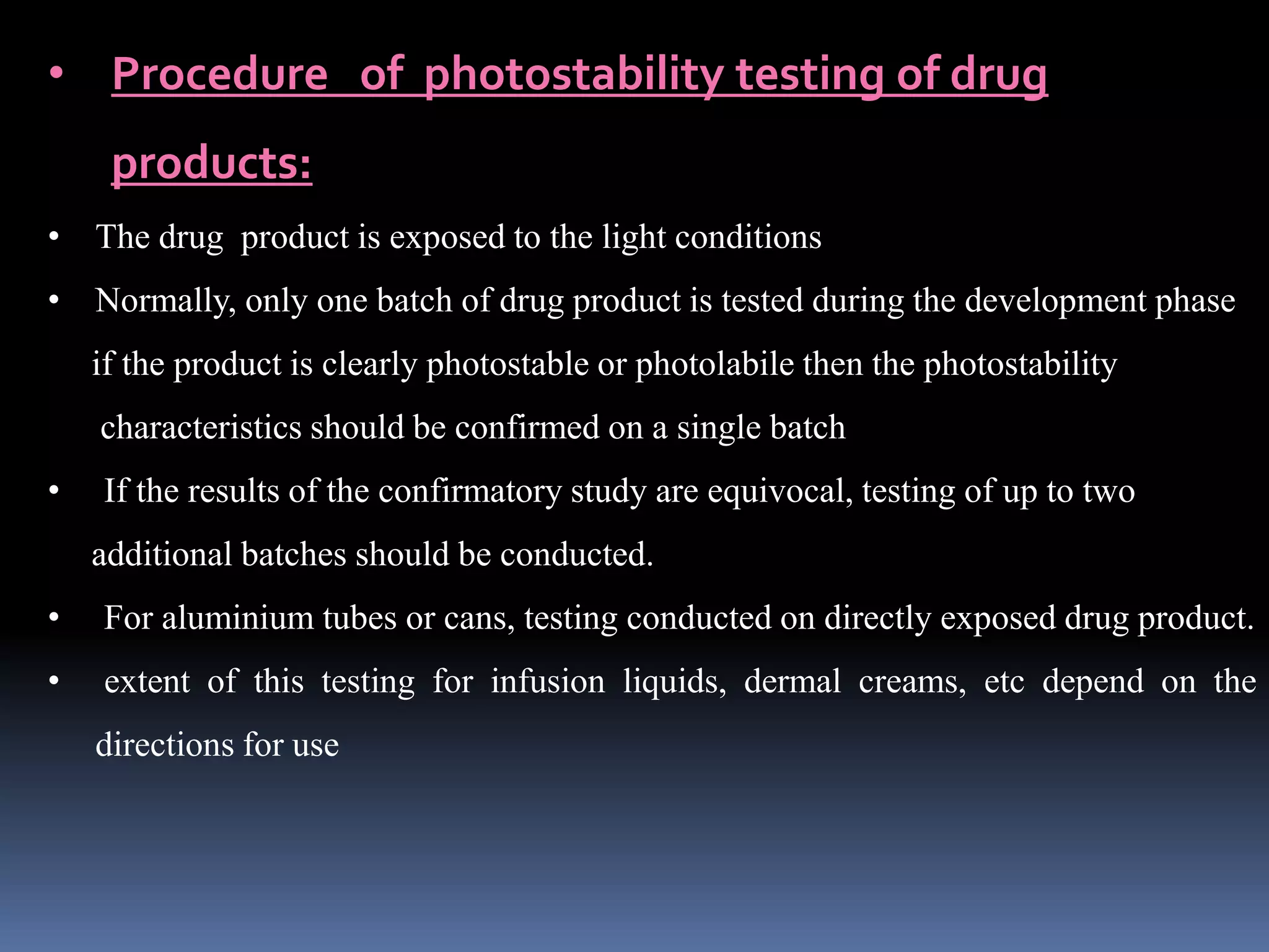 A presentation on regulatory guidelines for photostability testing | PPTX