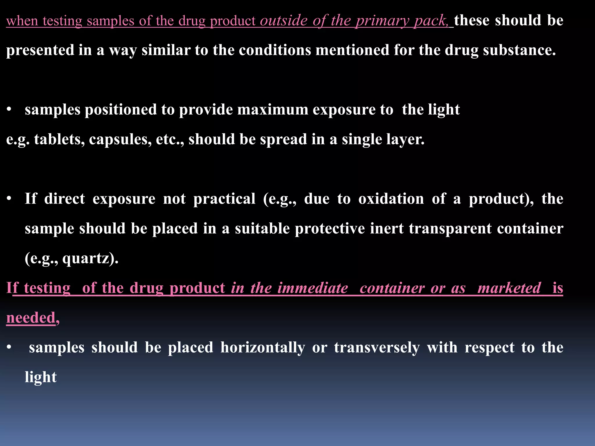 A presentation on regulatory guidelines for photostability testing | PPTX