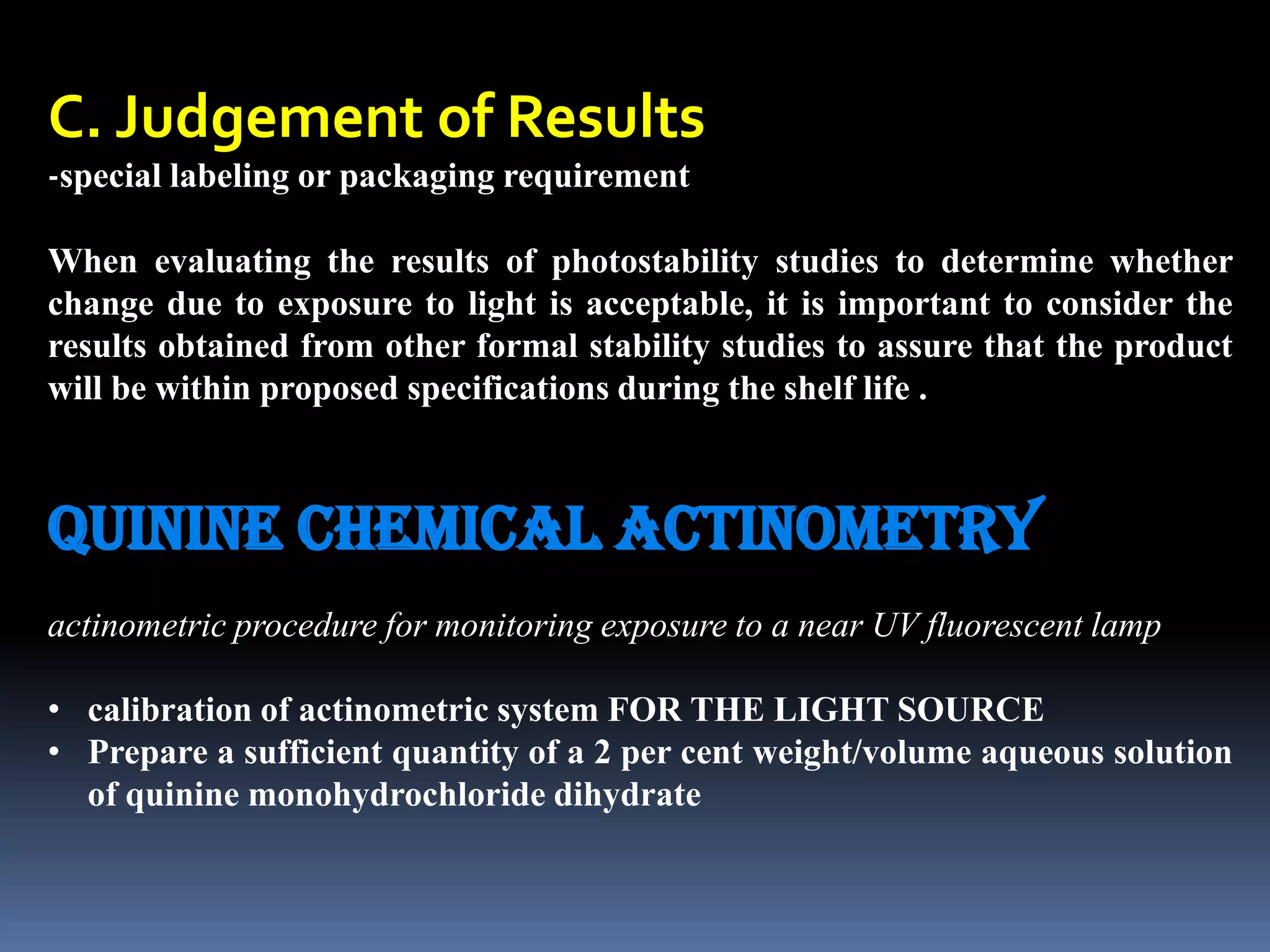 A presentation on regulatory guidelines for photostability testing | PPTX