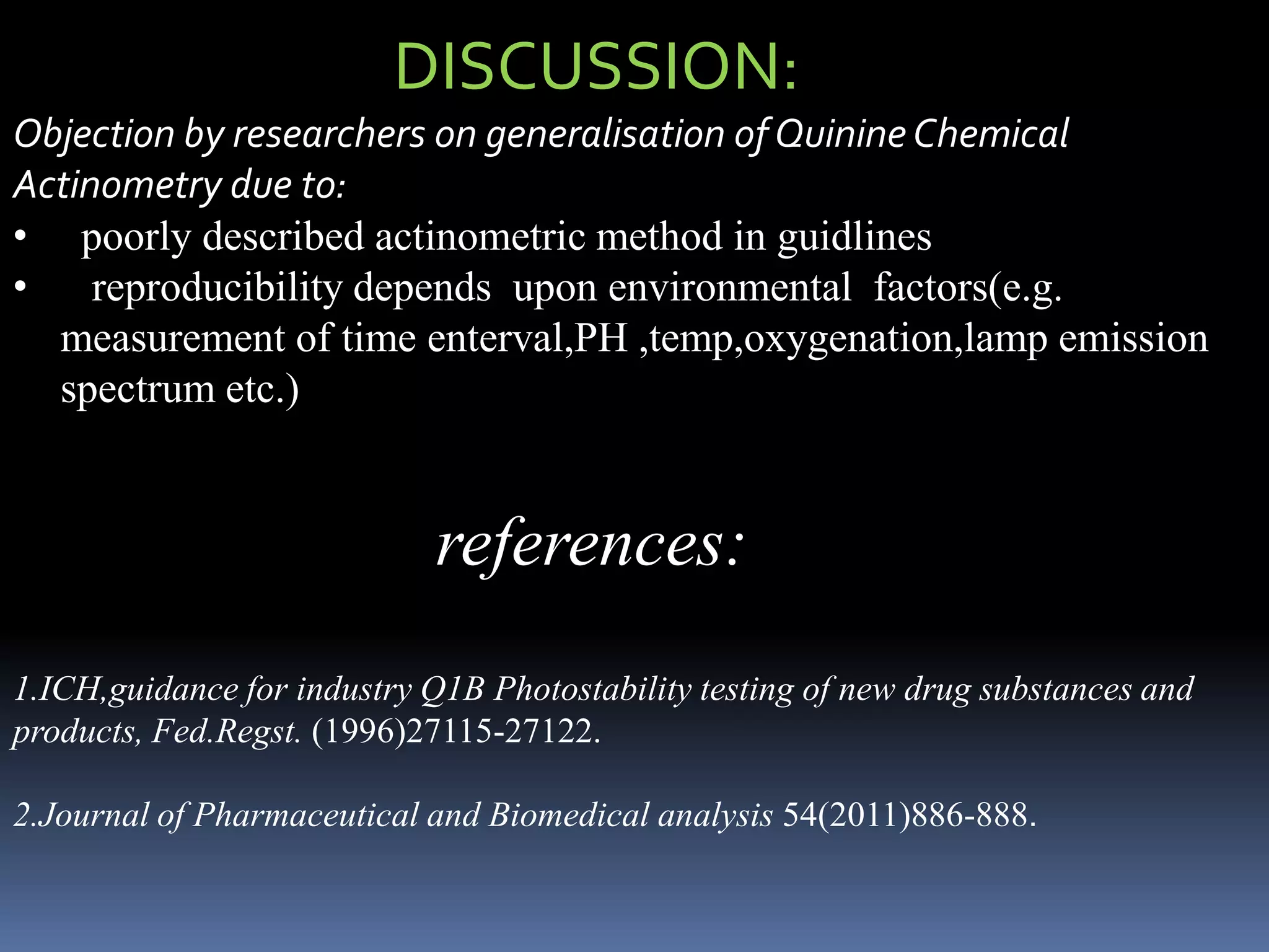 A presentation on regulatory guidelines for photostability testing | PPTX