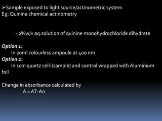 A presentation on regulatory guidelines for photostability testing | PPTX