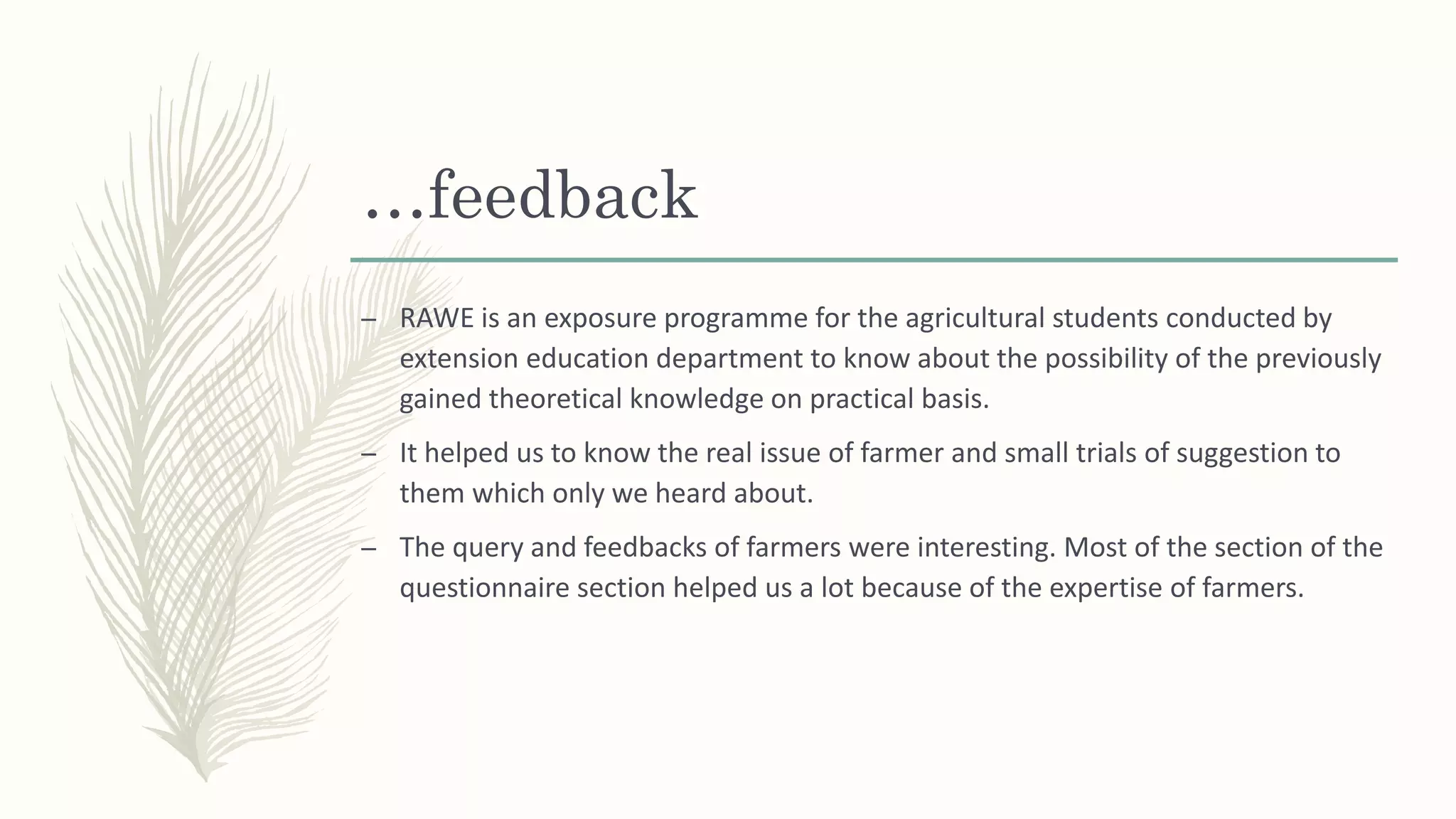 A Presentation on Rural Agricultural Work Experience (RAWE) | PPTX