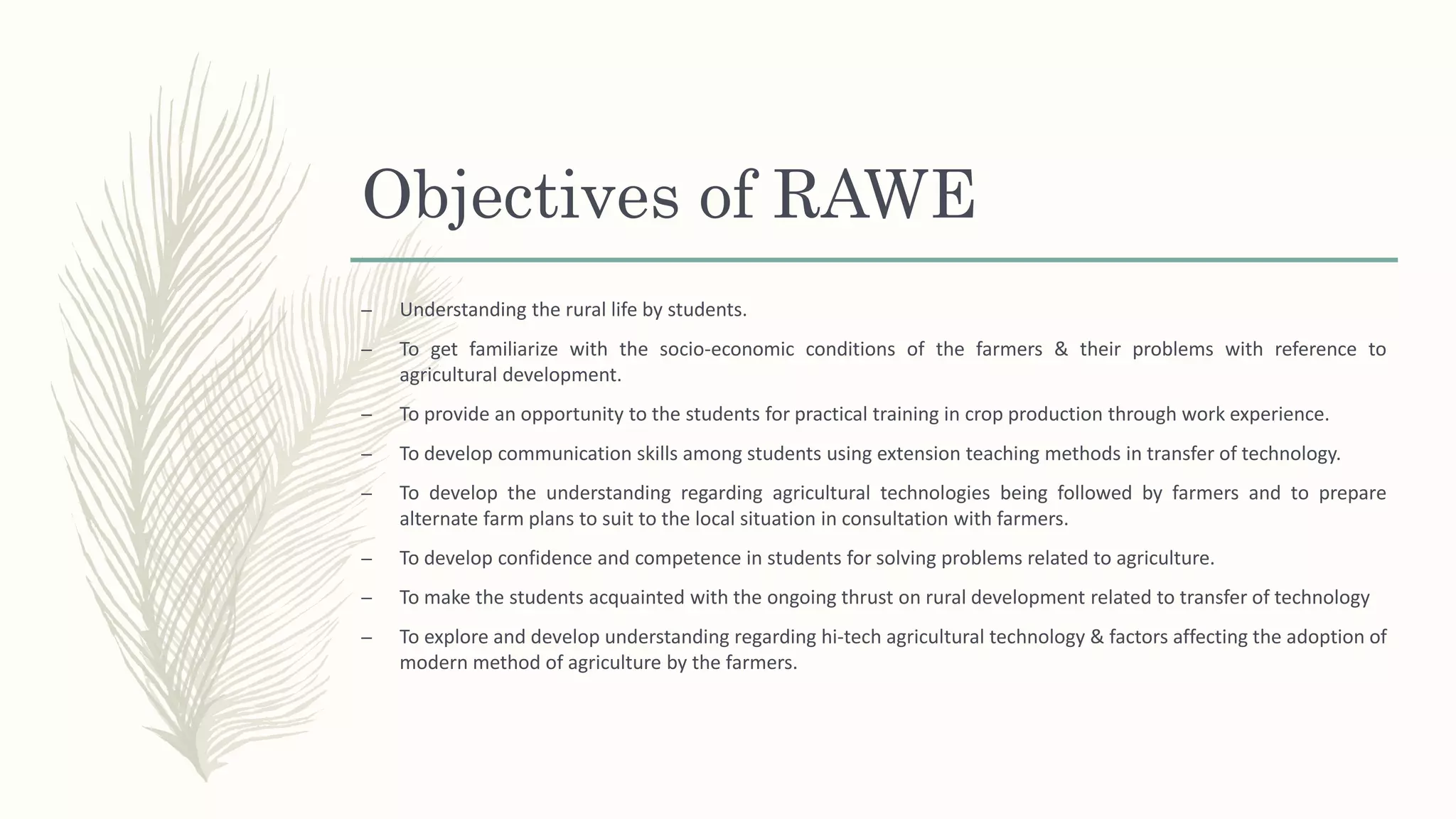 A Presentation on Rural Agricultural Work Experience (RAWE) | PPTX