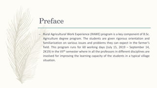 A Presentation on Rural Agricultural Work Experience (RAWE) | PPTX