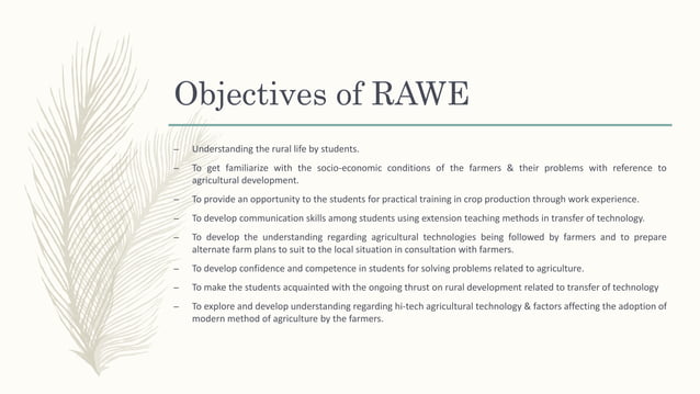A Presentation on Rural Agricultural Work Experience (RAWE) | PPTX